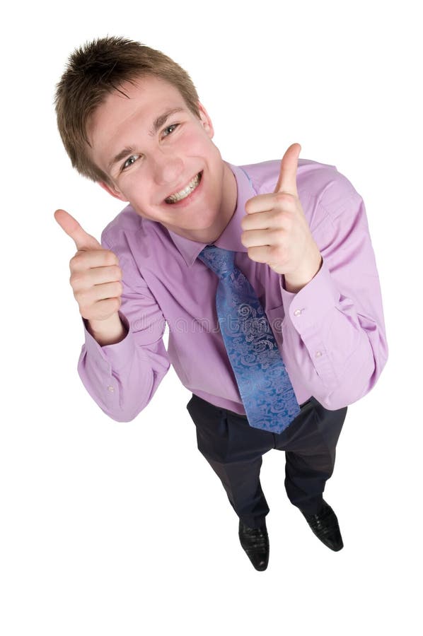 Smiley Guy with Thumbs Up Hands Stock Photo - Image of happy, glad ...