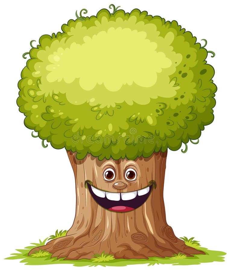 Smiley happy tree cartoon stock vector. Illustration of clip - 278882626