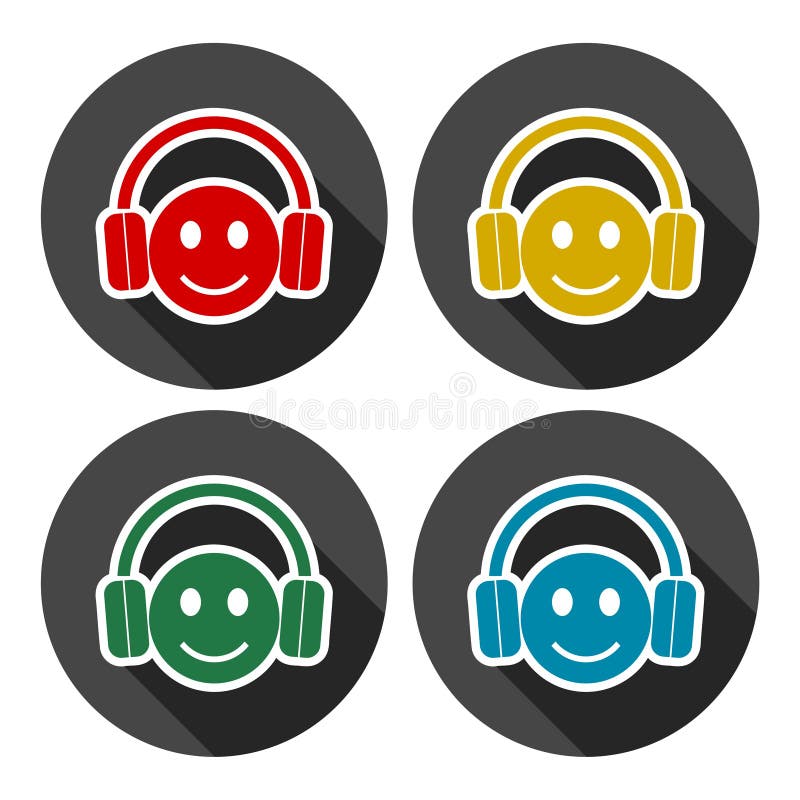 Smiley Face Headphones Stock Illustrations – 861 Smiley Face Headphones ...