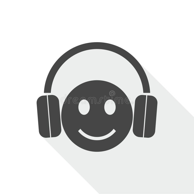 Smiley with headphones stock vector. Illustration of musical - 6622581