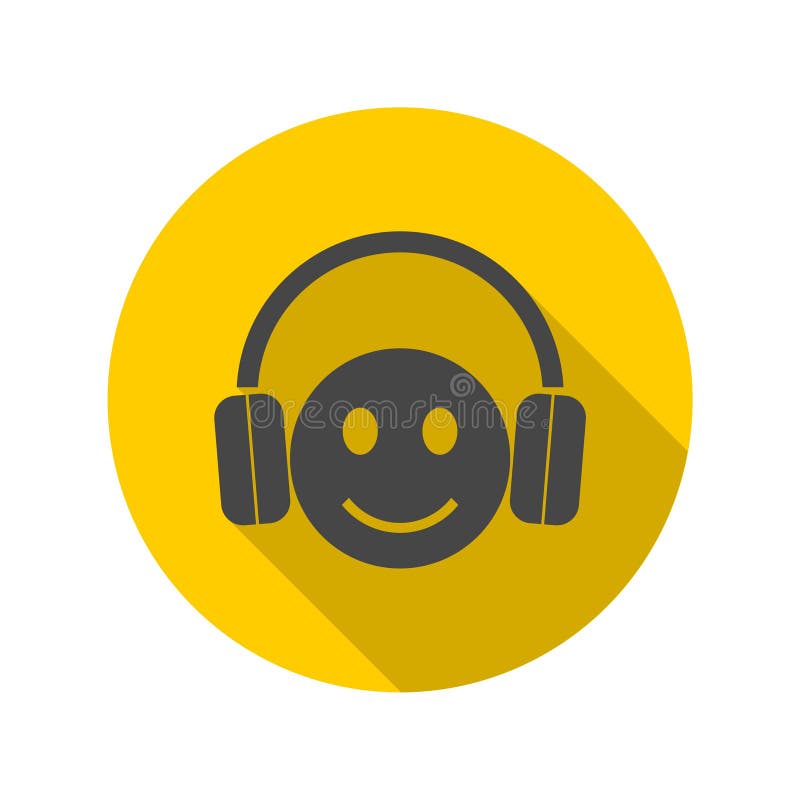 Smiley with headphones stock illustration. Illustration of smiley ...
