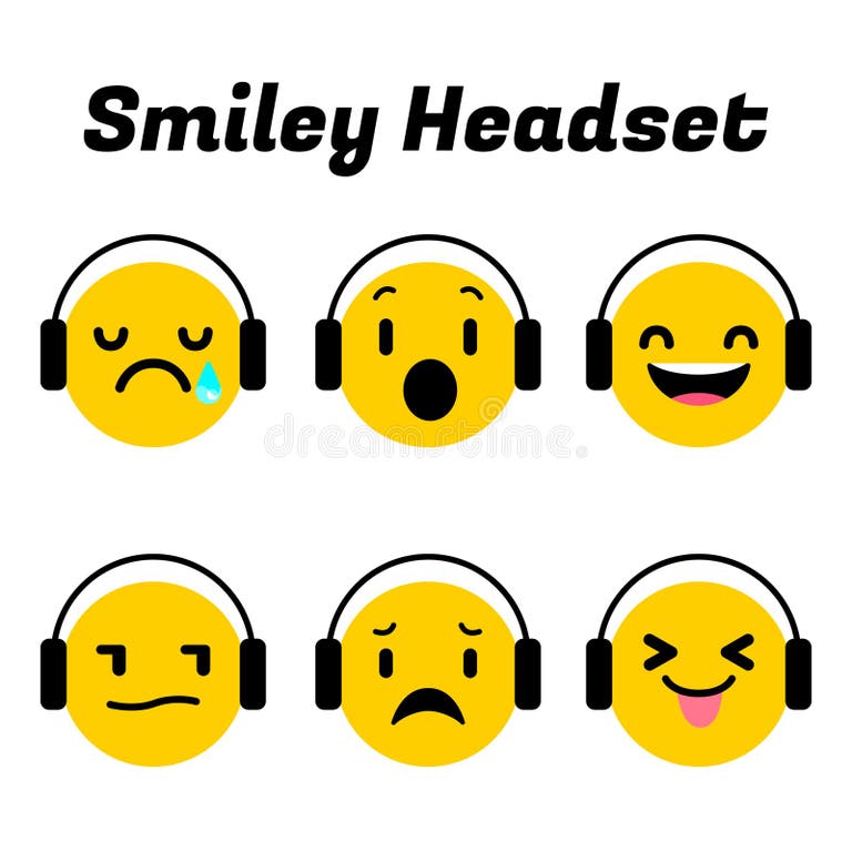 Smiley Headset Language Chat Emoticons Stock Vector - Illustration of ...