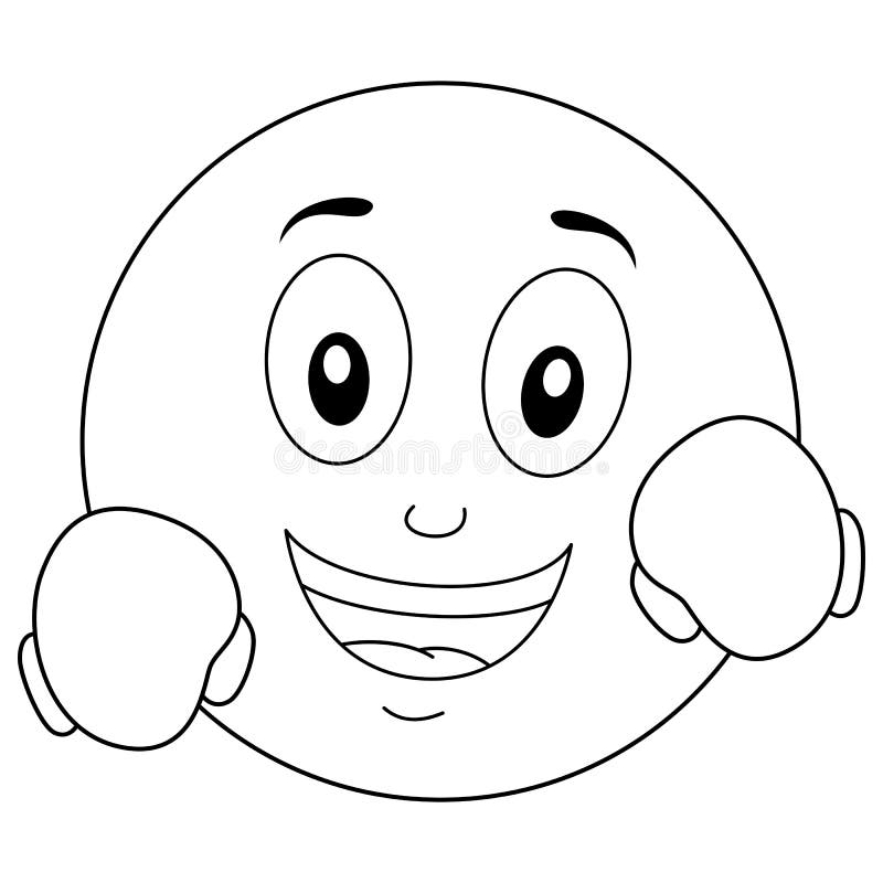 Smiley Heureux De Coloration Avec Des Gants De Boxe Illustration de ...