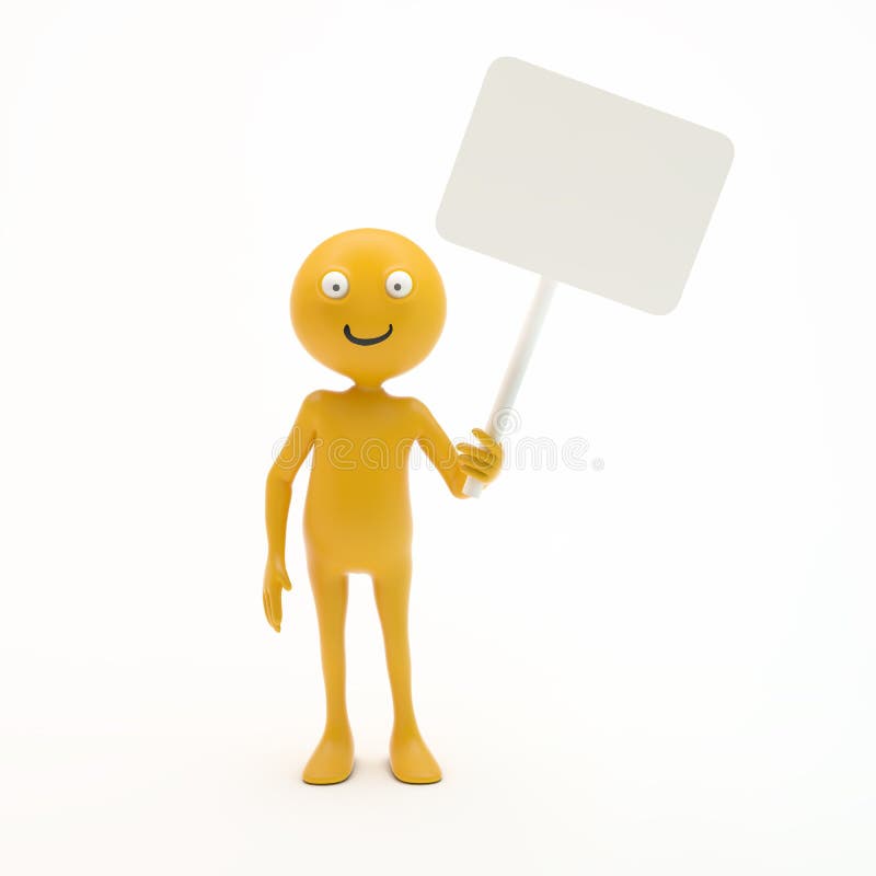 Smiley holding a sign stock vector. Illustration of script - 53310021