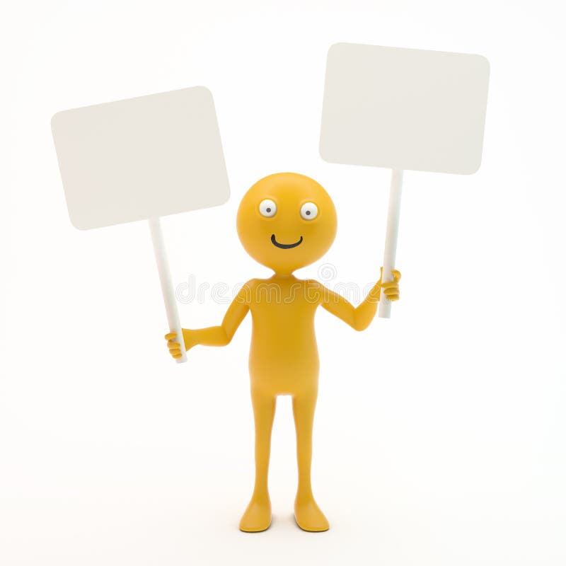 Smiley holding a sign stock vector. Illustration of script - 53310021