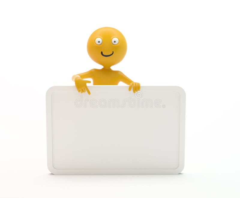 Smiley holding a sign stock illustration. Illustration of carry - 23257811