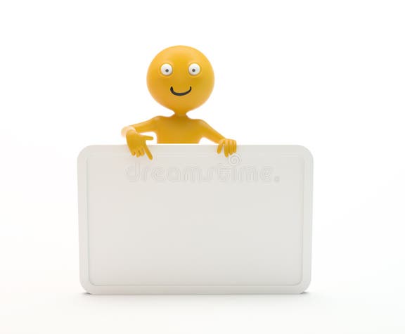 Smiley holding a sign stock illustration. Illustration of carry - 23257811