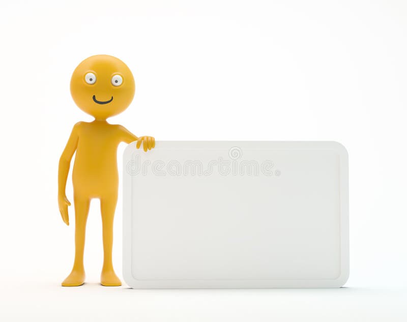 Smiley holding a sign stock vector. Illustration of script - 53310021