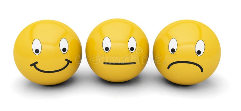 Smiley Icon Face Expression Emotion Positive Neutral Negative Stock ...