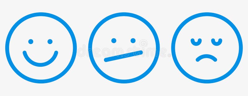 Smiley Icon Outline Feedback Set Vector Emotions Stock Illustration ...