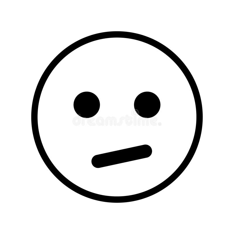 Smiley Icon. Sad. Vector in White Color Outlined Stock Vector ...