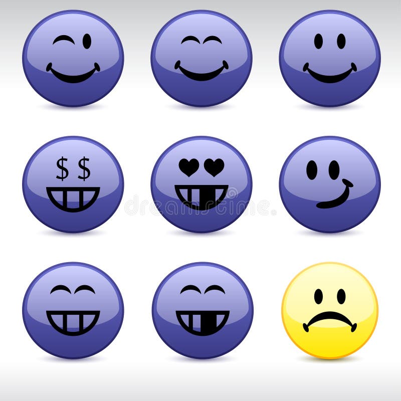 Smiley icons. stock vector. Illustration of face, buttons - 14744763