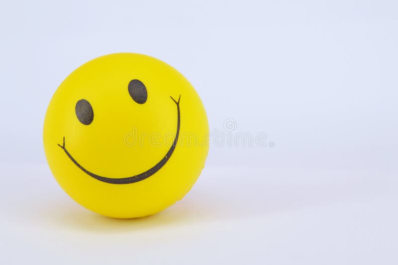 Smiley Jaune De Boule Sur Le Fond Blanc Photo stock éditorial - Image ...