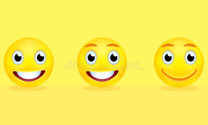 Yellow Set of Smileys. Smileys Emoticons Icon Positive, Neutral and ...