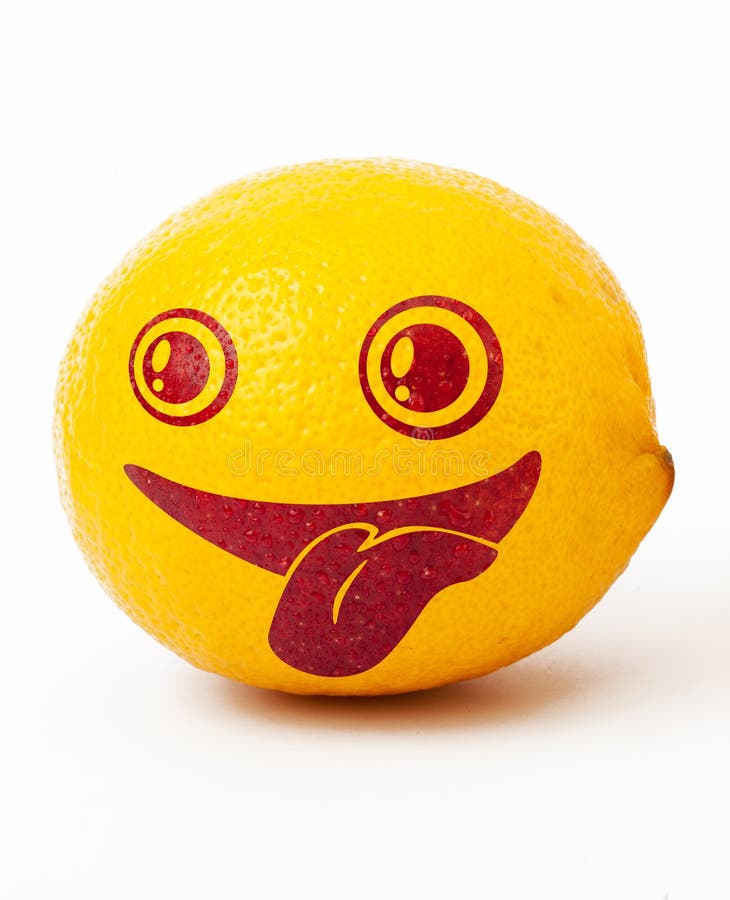 Lemon Smiley Face On A Canvas Stock Image - Image of healthy, sliced ...