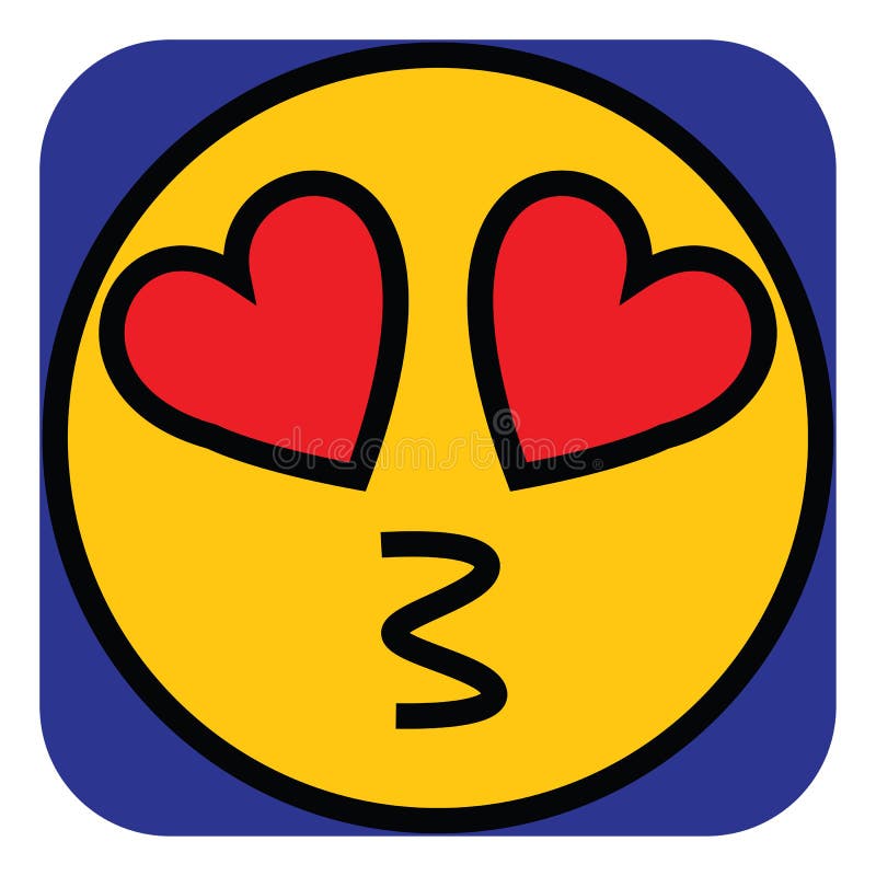 Smiley in love, icon stock vector. Illustration of emoji - 261366744