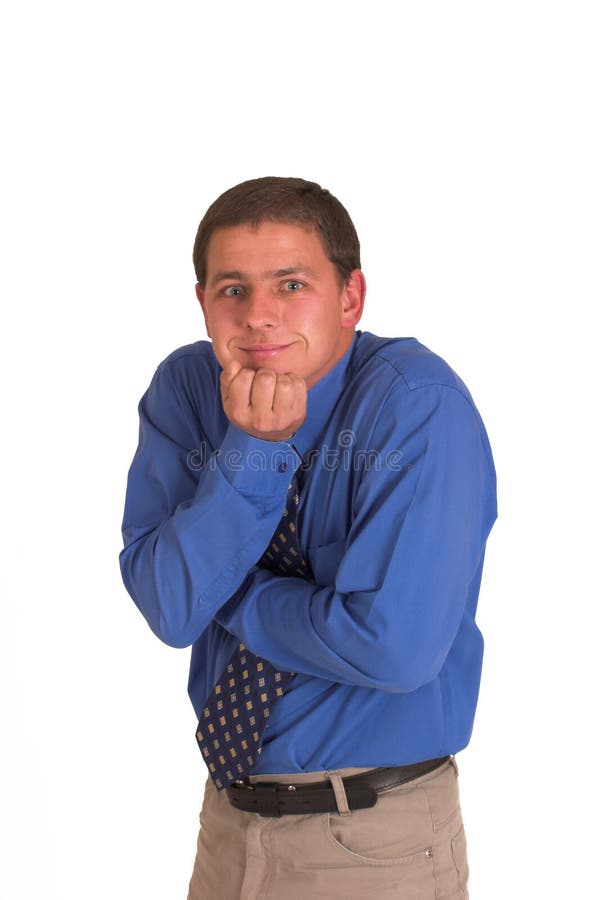 Smiley man stock image. Image of hand, close, pose, laugh - 956429