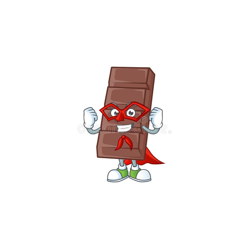 Smiley Mascot of Chocolate Bar Dressed As a Super Hero Stock Vector ...