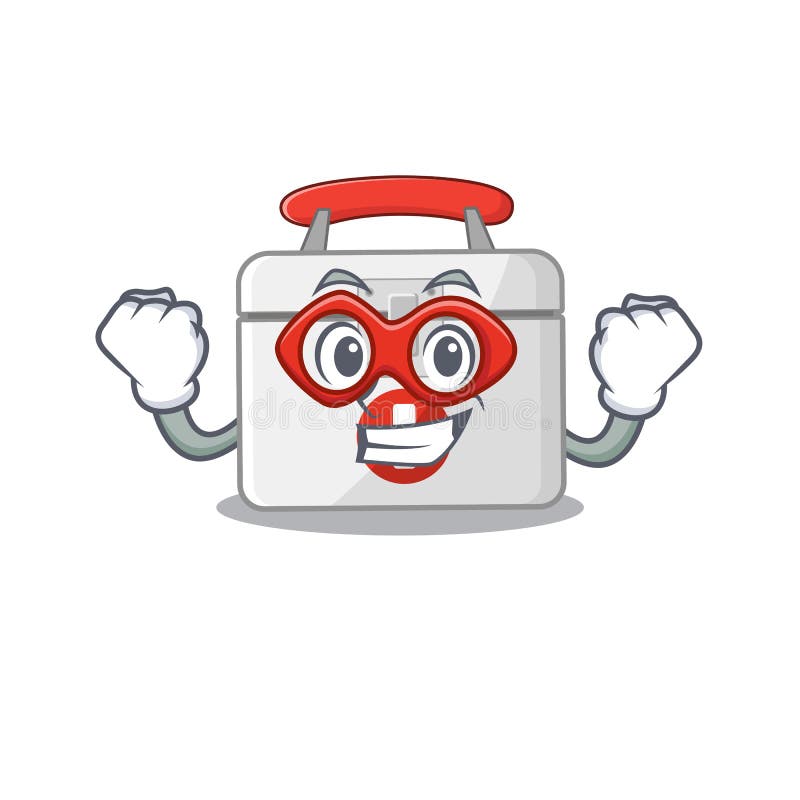 Smiley Mascot of First Aid Kit Dressed As a Super Hero Stock Vector ...