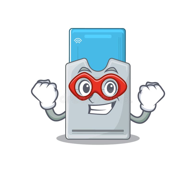 Smiley Mascot of Key Card Dressed As a Super Hero Stock Vector ...