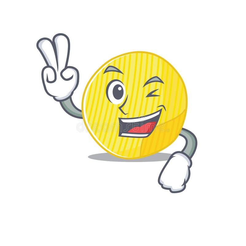 Smiley Mascot of Potato Chips Cartoon Character with Two Fingers Stock ... Smiley Mascot of Potato Chips Cartoon Character with Two Fingers Stock ...
