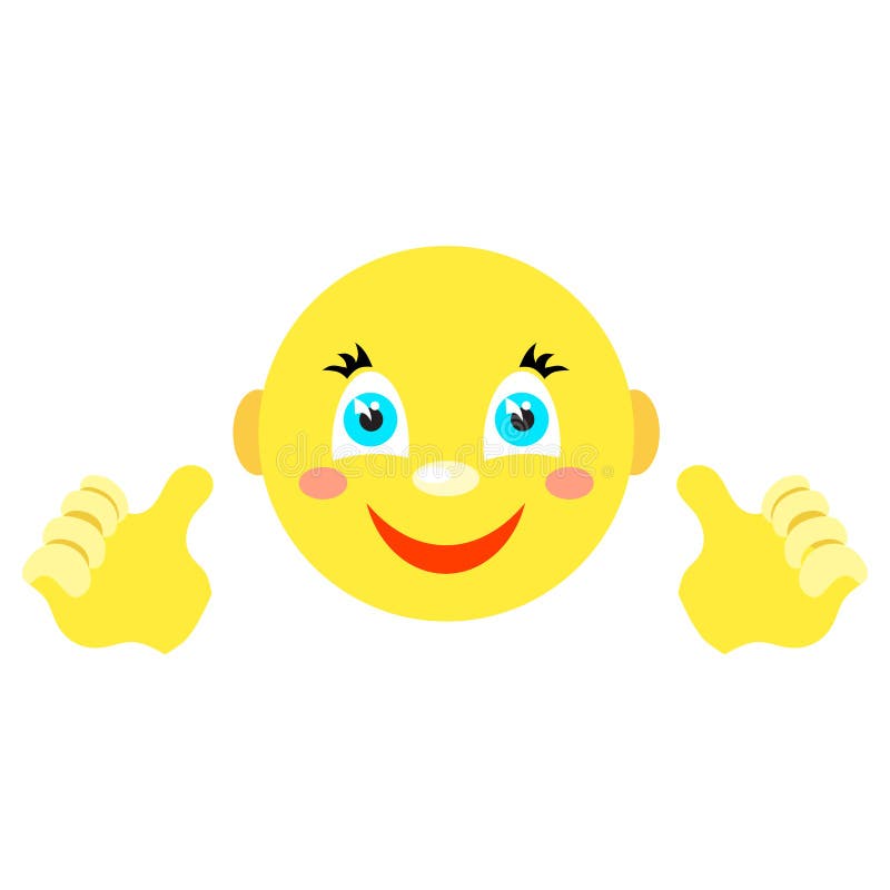 Smiley Met Vingergebaar Met Beide Handen Vector Illustratie ...