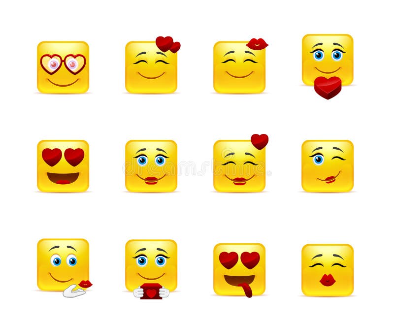 Smiley mit Herzen stock abbildung. Illustration von lachen - 50941666