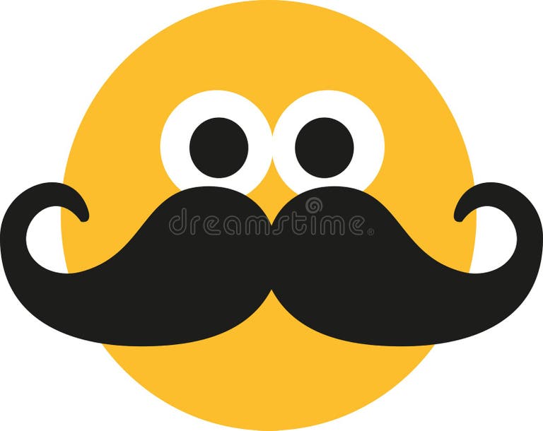Smiley with mustache stock vector. Illustration of moustache - 107181475