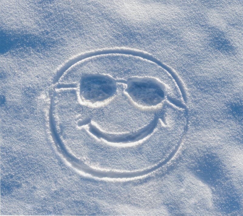 Smiley painted in the snow stock photo. Image of freshness - 105799028