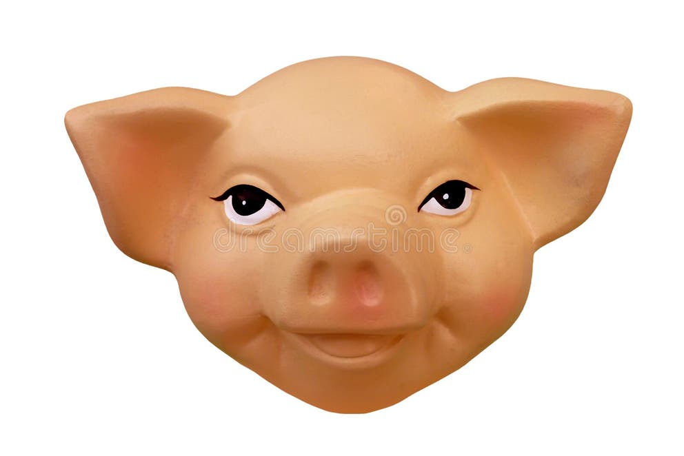 Smiley Pig Face - Isolated on White Stock Image - Image of happy ...