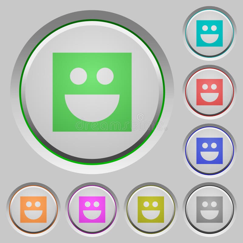 Buttons Smiley Hs 3 Colours Stock Vector - Illustration of human ...