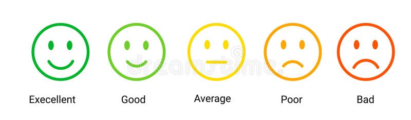 Smiley Rating Icon Set. Emojis Flat Style Stock Vector - Illustration ...
