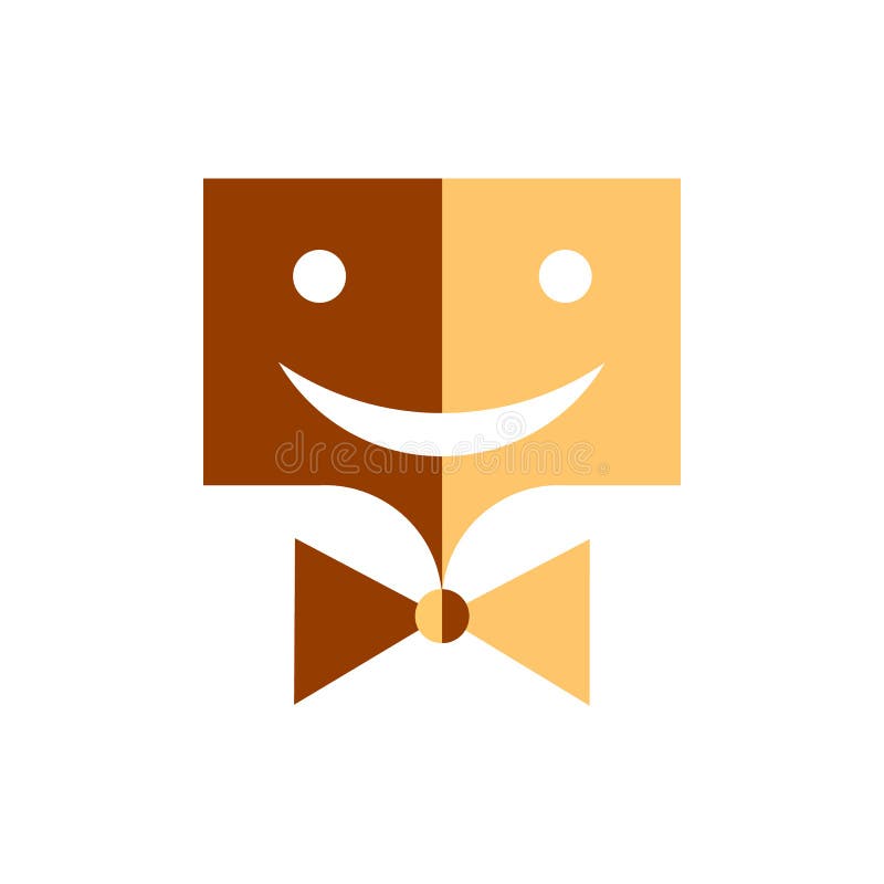 Smiley Rectangular Smiling in a Tie of Two Colors Stock Vector ...