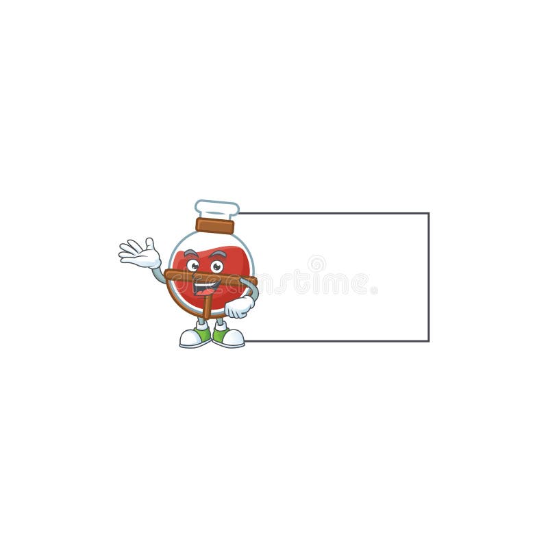 Smiley Red Potion with Whiteboard Cartoon Character Design Stock Vector ...