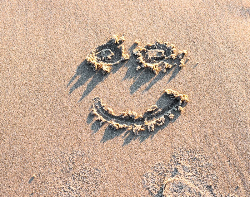 Smiley Sand Smile Summer Beach Stock Image - Image of abstract, holiday ...