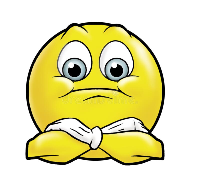 Smiley satisfaisant illustration de vecteur. Illustration du bras ...