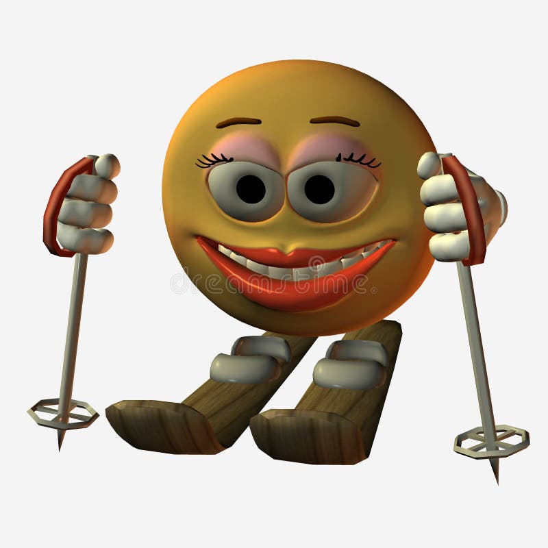 Smiley-Ski illustration stock. Illustration du rire, stupide - 749752
