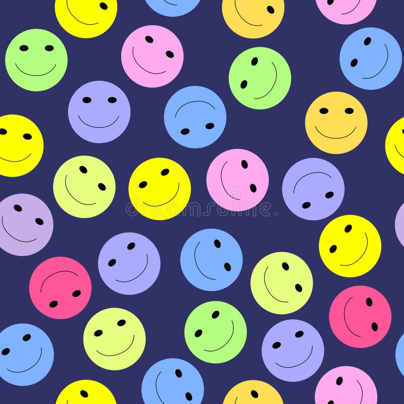 Smiley Smile Texture Seamless Random Vector Background SVG Stock Image ...