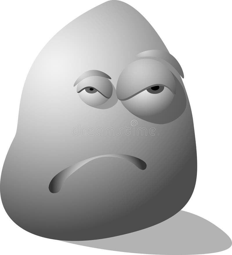 Smiley Stone / Stone is Angry, Evil / Stock Illustration - Illustration ...