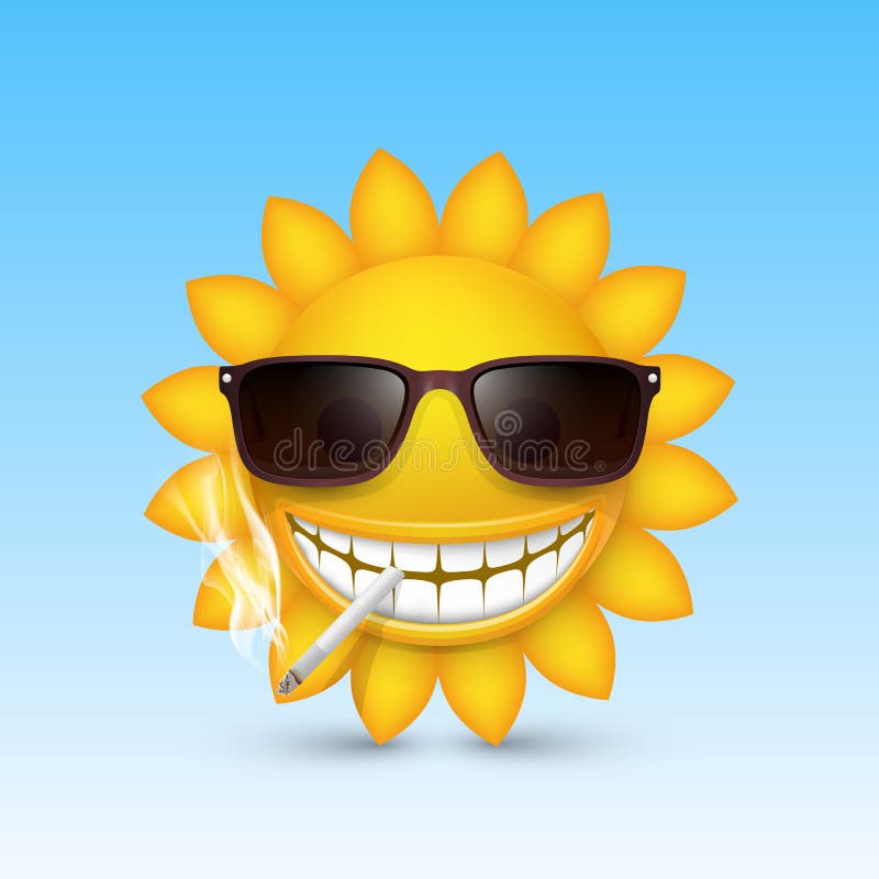 Smiley Sun Glasses Smoke. Vector Stock Vector - Illustration of graphic ...