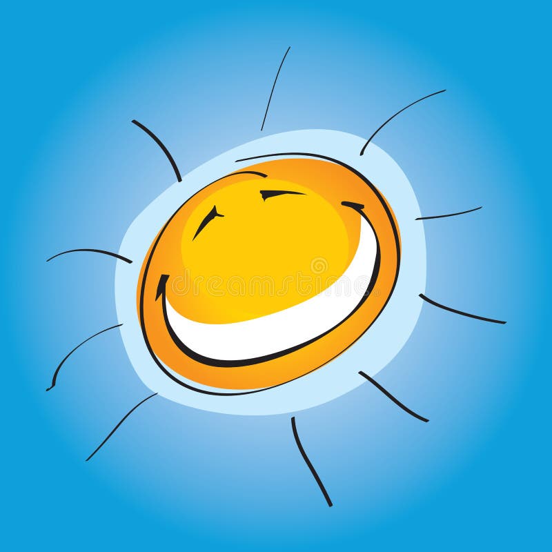 Smiley Sunny stock vector. Illustration of freehand, cartoon - 4117796