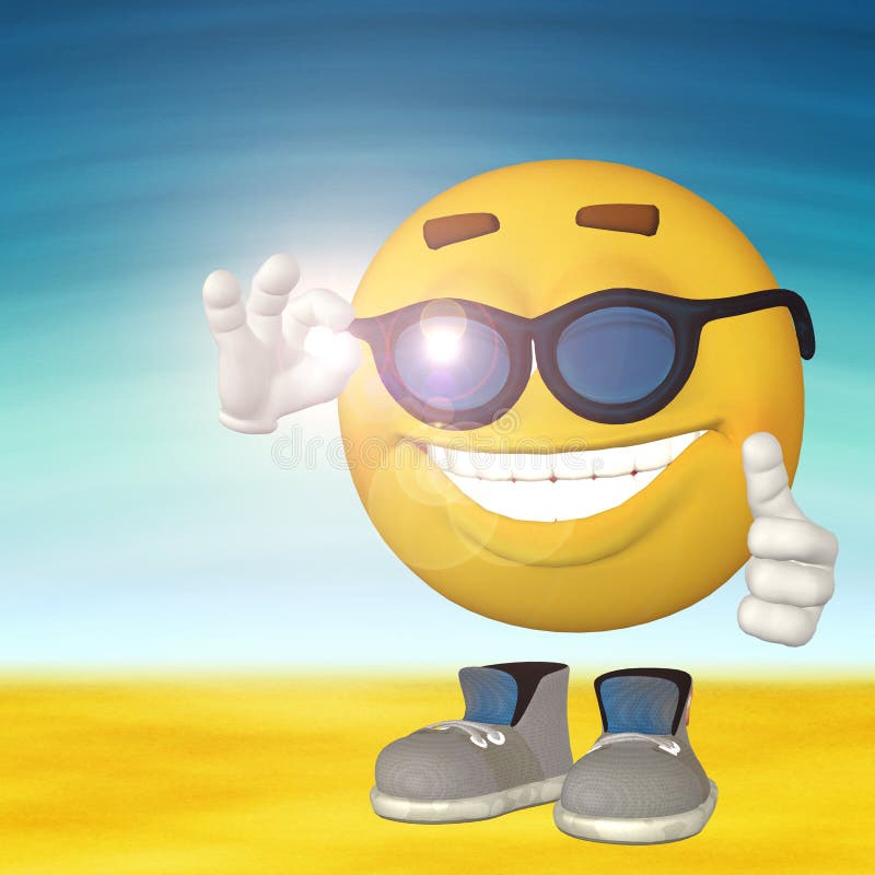 Smiley sur la plage illustration stock. Illustration of sable - 29909117