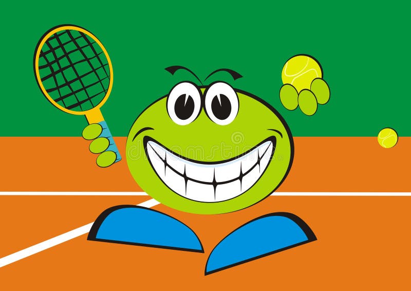 Smiley tennis player stock vector. Illustration of objects - 15144957