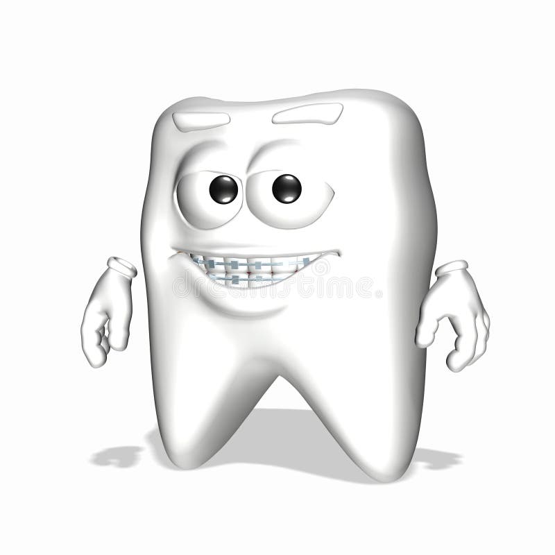 Smiley Tooth - Braces stock illustration. Illustration of straighten ...