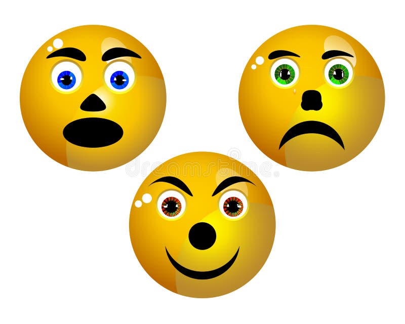 Smiley três ilustração do vetor. Ilustração de fofofo - 54746497