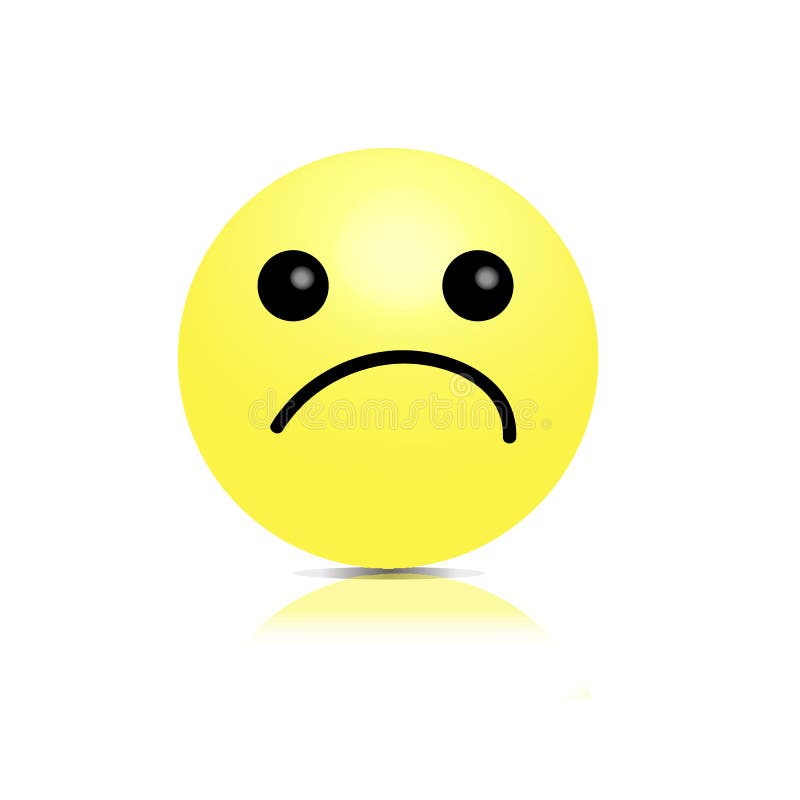 Smiley unhappy offended 3D stock illustration. Illustration of lonely ...