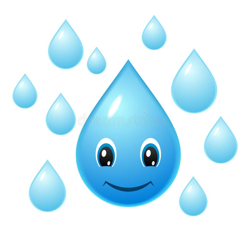 Smiley Water Drop. Vector Icon Stock Vector - Illustration of eyes ...