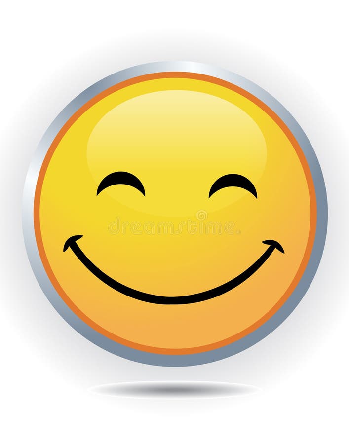 A Happy Smiley Face Button stock vector. Illustration of vector - 10144587