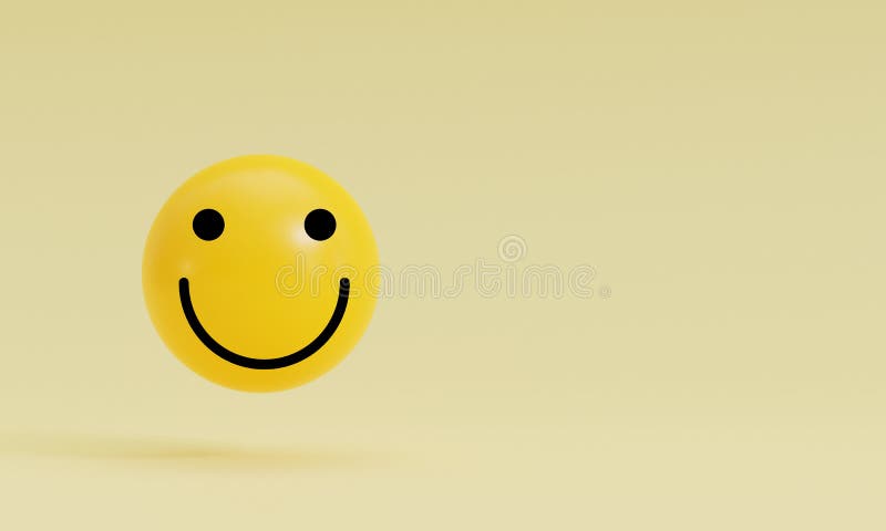 Smiley on Yellow Face with Copy Space for Client Customer Satisfaction ...