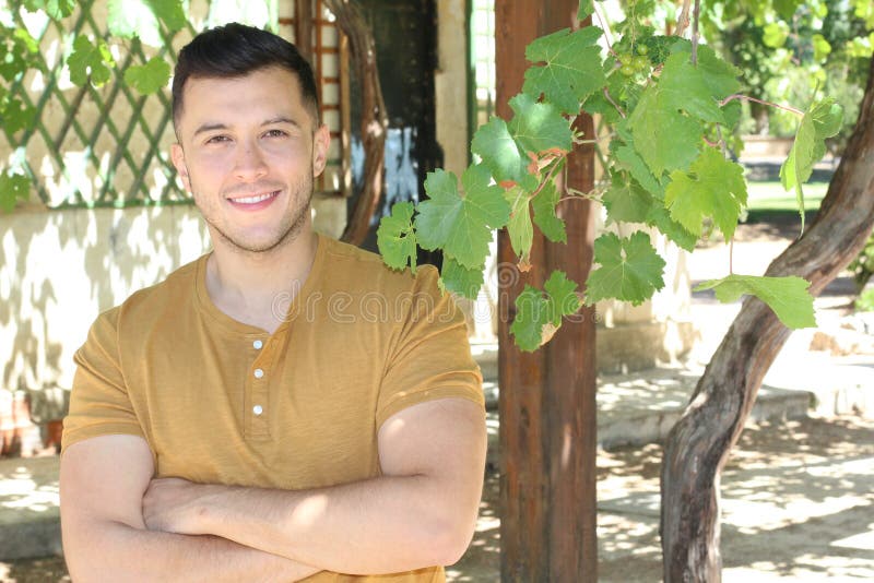 Smiley Young Country Person at His Vineyards Stock Image - Image of ...
